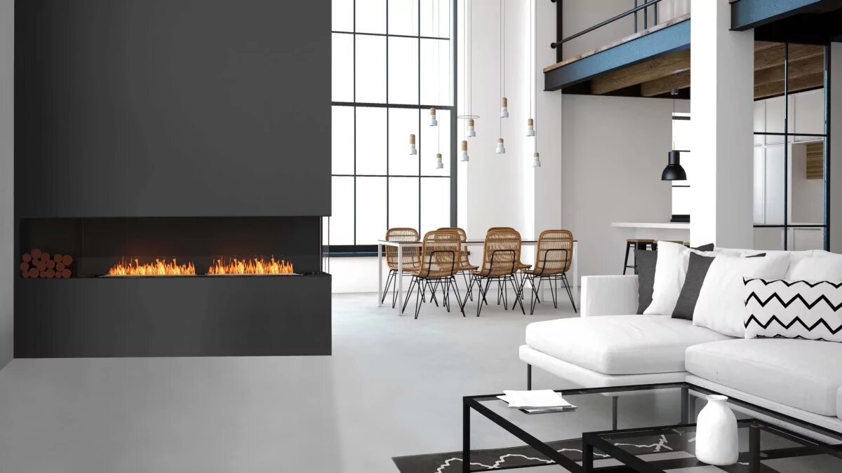 Right Corner Fireplaces: Two-Sided Views | EcoSmart Fire